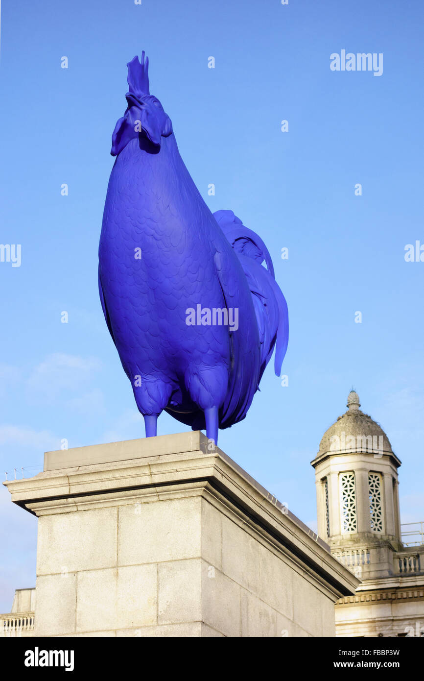 Hahn/Cock, a sculpture of a giant blue cockerel by Katharina Fritsch ...