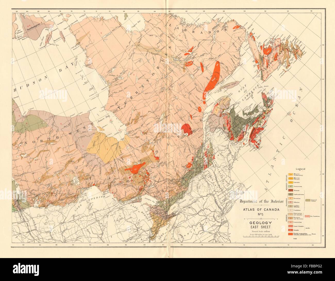EASTERN CANADA GEOLOGY geological. Maritimes Quebec Ontario. WHITE ...