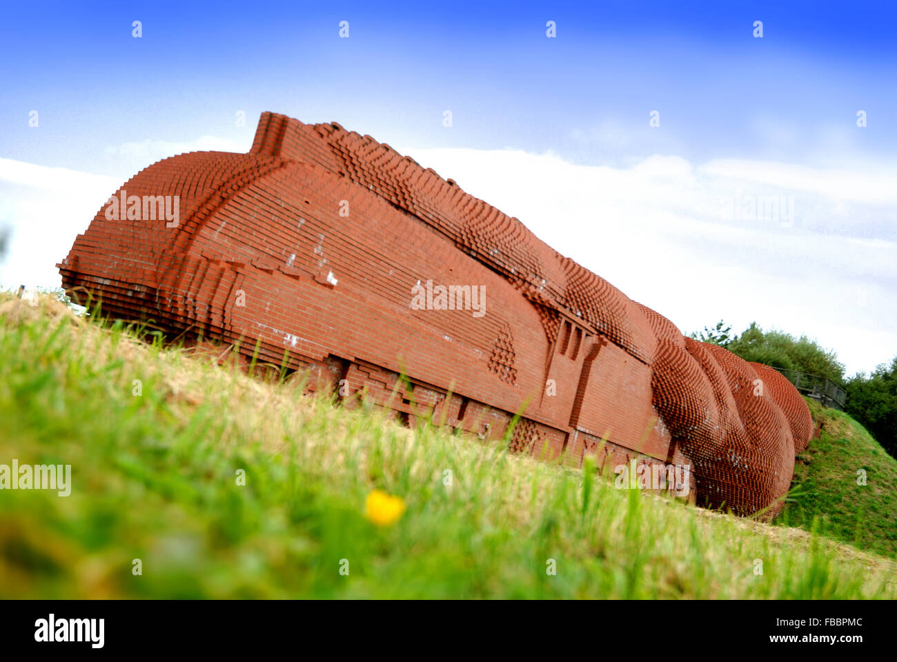 Brick Train by David Mach, Darlington, County Durham Stock Photo - Alamy