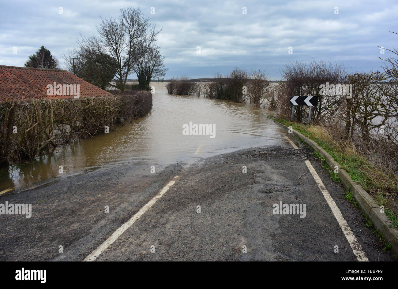 Cawood Bridge, Yorkshire, UK. 30th Dec, 2015 flood covered road at ...