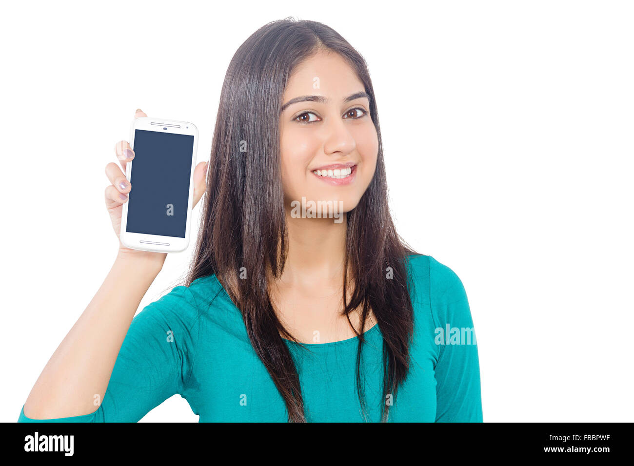 Indian beautiful girl showing phone hi-res stock photography and images ...