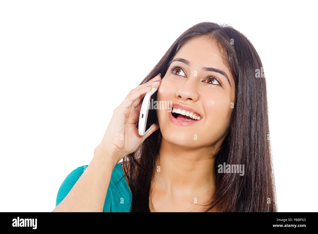 1 indian Young Woman talking Mobile Phone Stock Photo - Alamy
