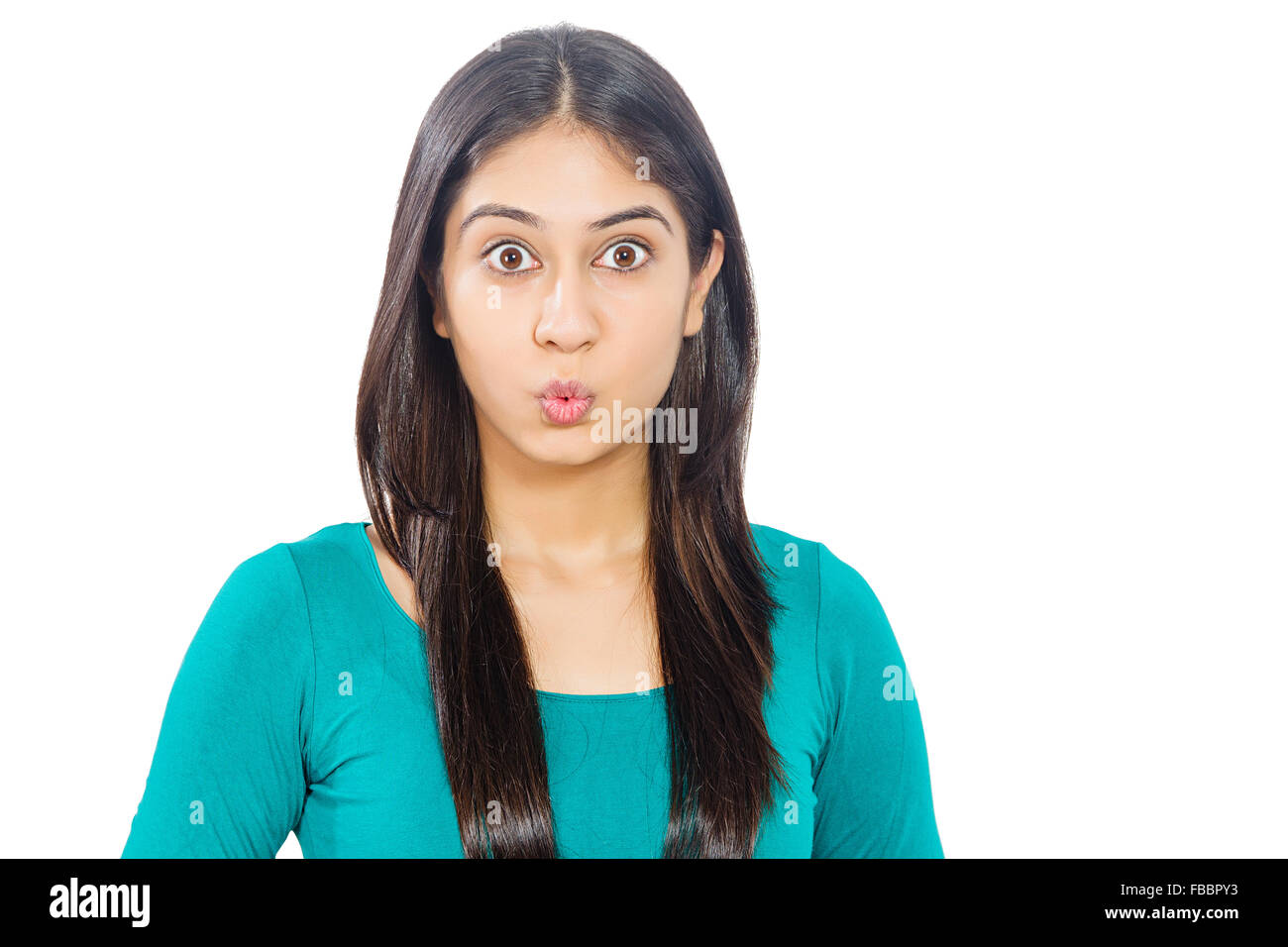 Female funny face people teens portraits girls portrait black white hi ...