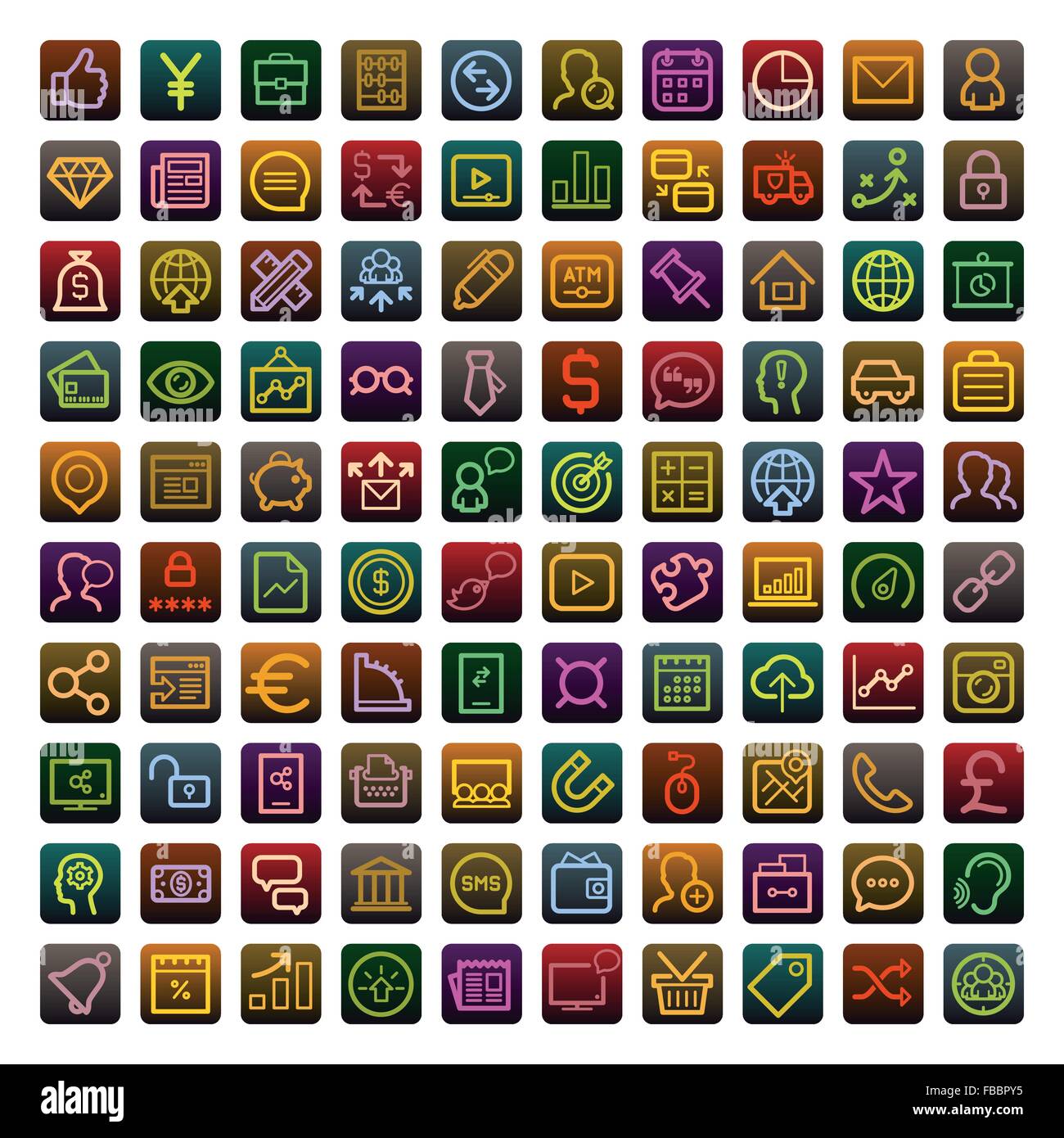 Set of 100 colorful business and marketing signs Stock Vector Image ...