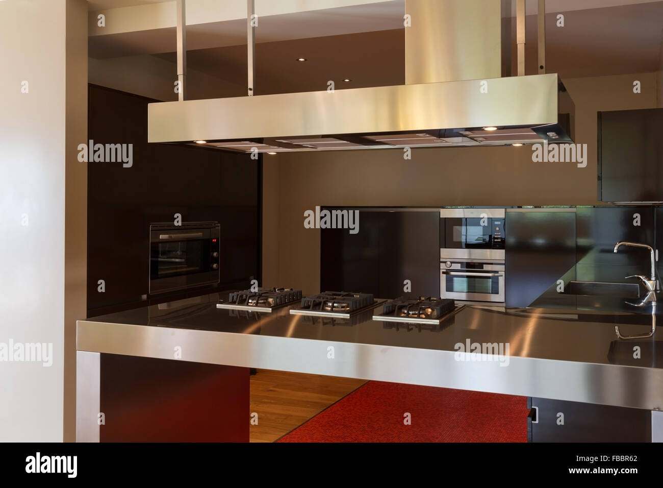 Modern kitchen of apartment, without objects, empty Stock Photo - Alamy