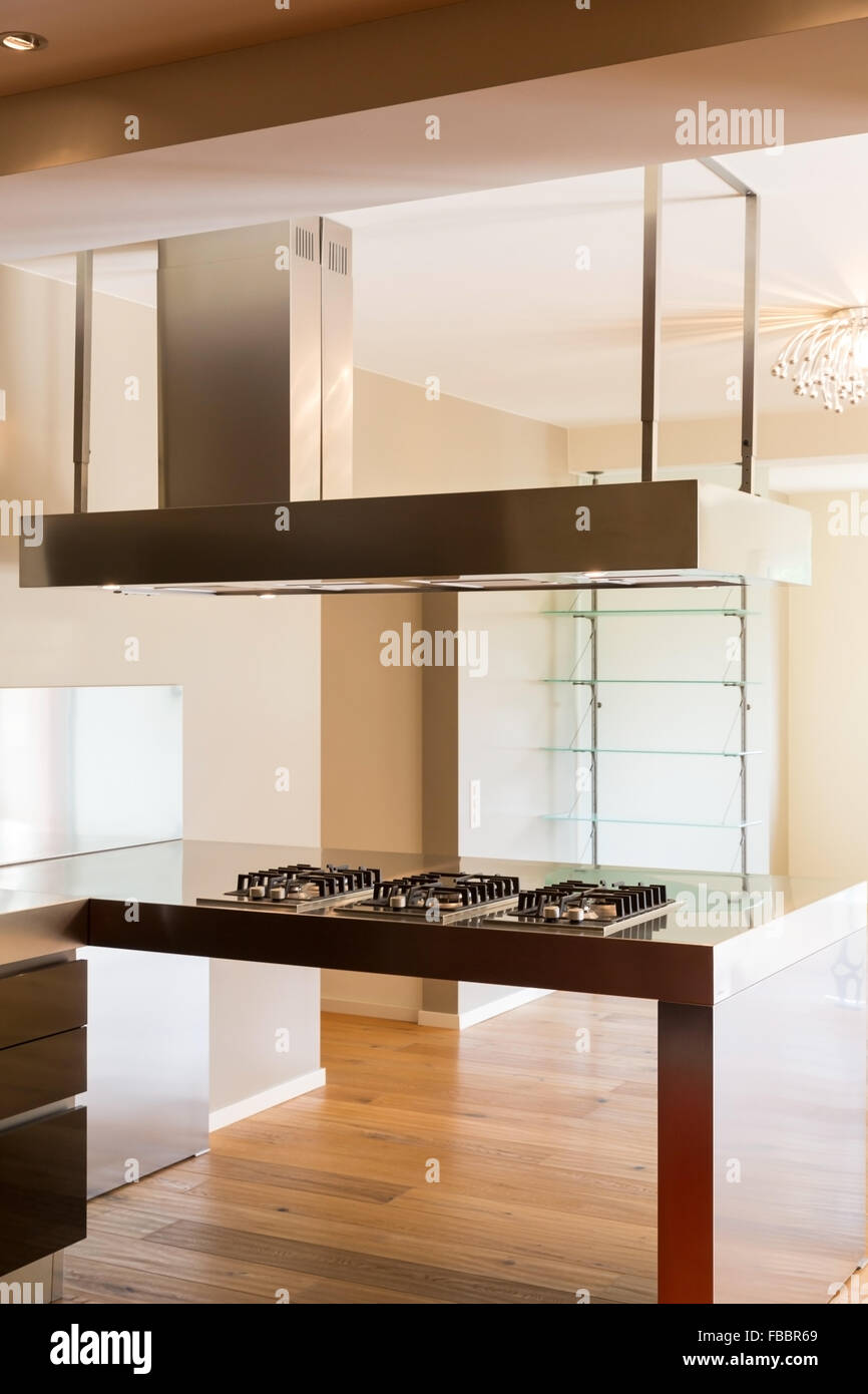 Modern kitchen of apartment, without objects, empty Stock Photo - Alamy