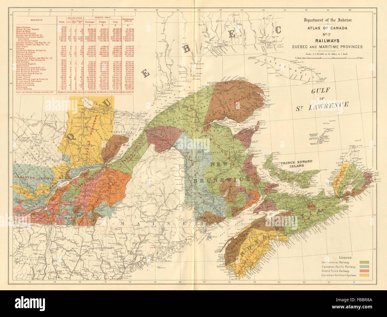 CANADA Railways. Quebec/Maritime Provinces. Intercolonial. Grand Trunk ...
