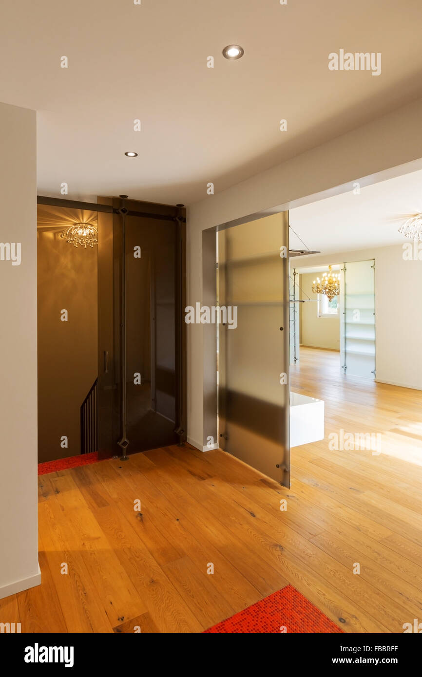 Modern apartment, entrance with partition Stock Photo - Alamy