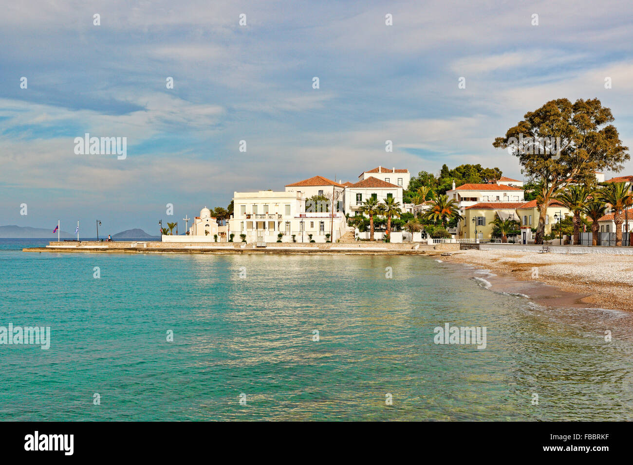 Traditional houses in the town of Spetses island, Greece Stock Photo ...