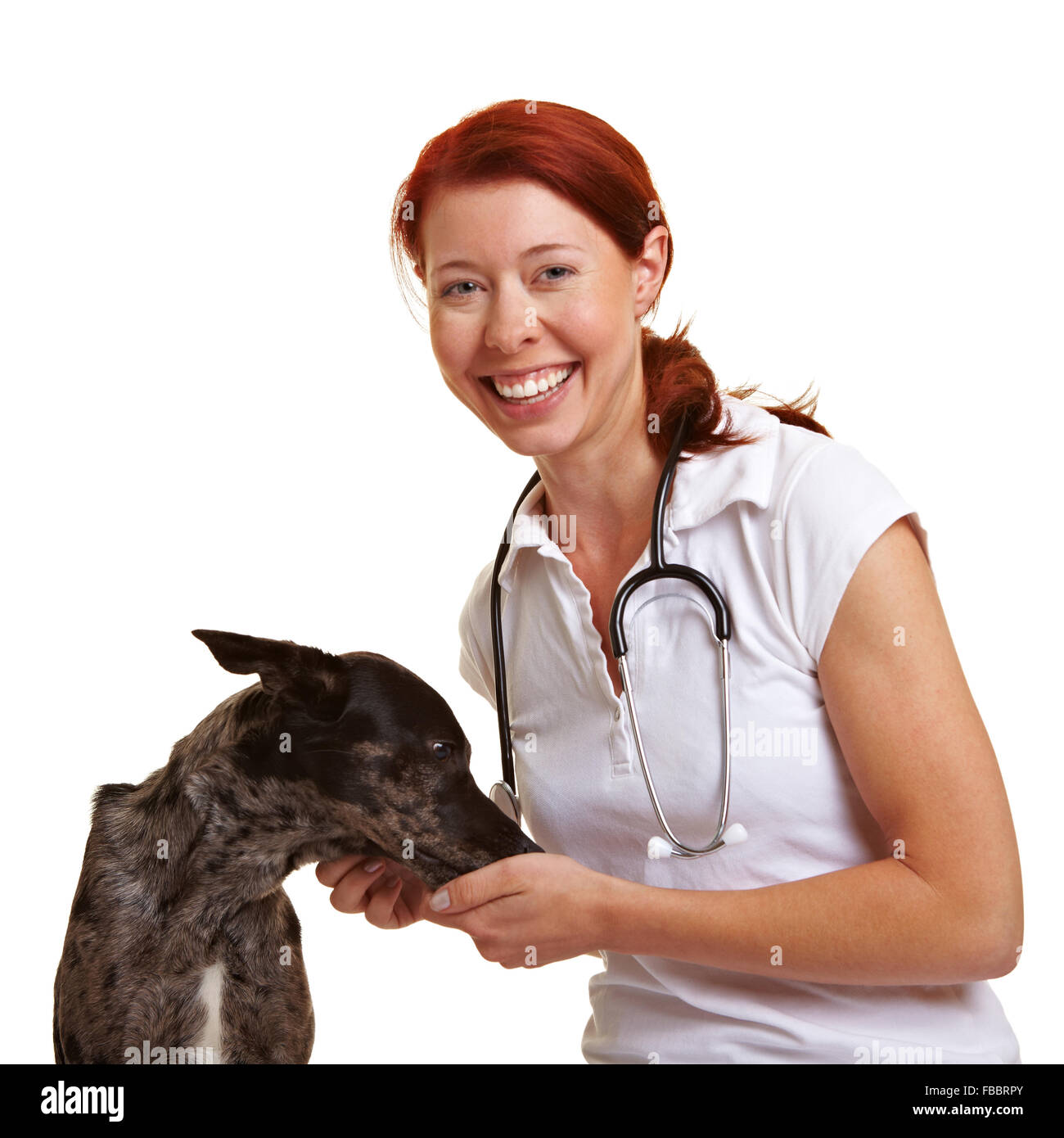 Happy young veterinarian woman Cut Out Stock Images & Pictures - Alamy