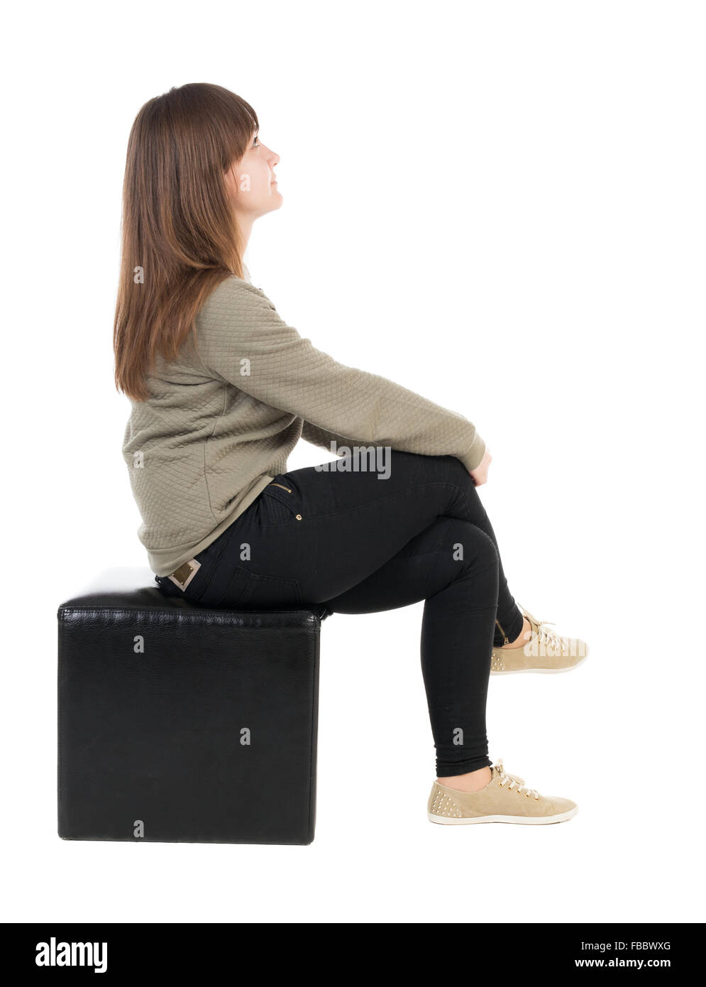 Backside sitting woman Cut Out Stock Images & Pictures - Alamy