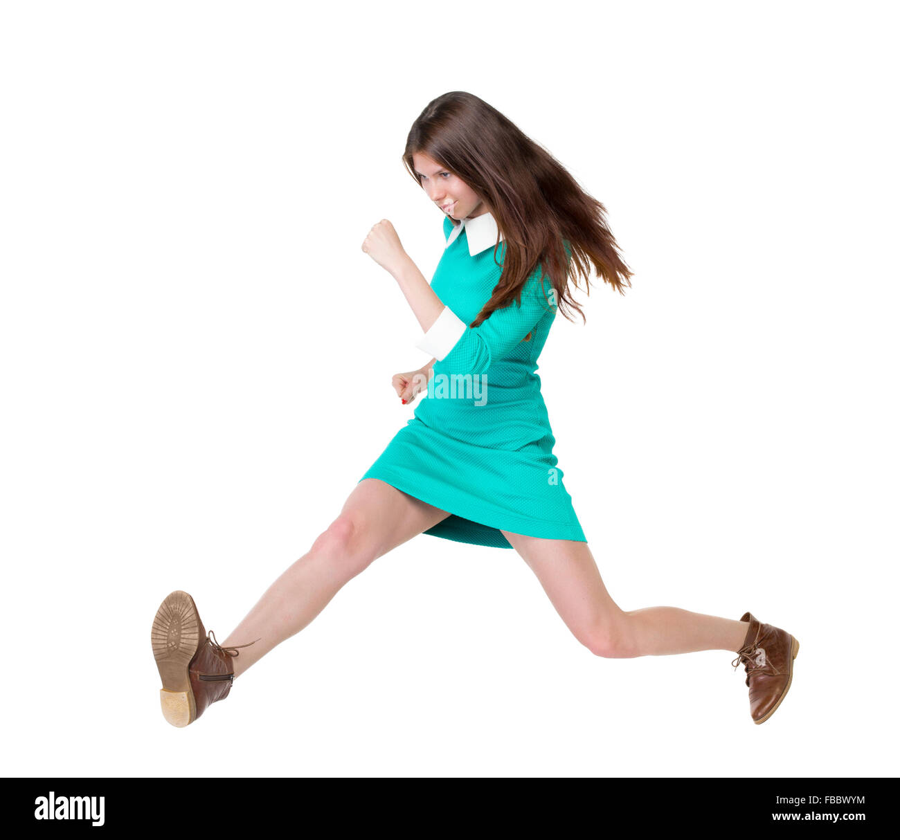 back view of running woman. beautiful girl in motion. backside view of ...