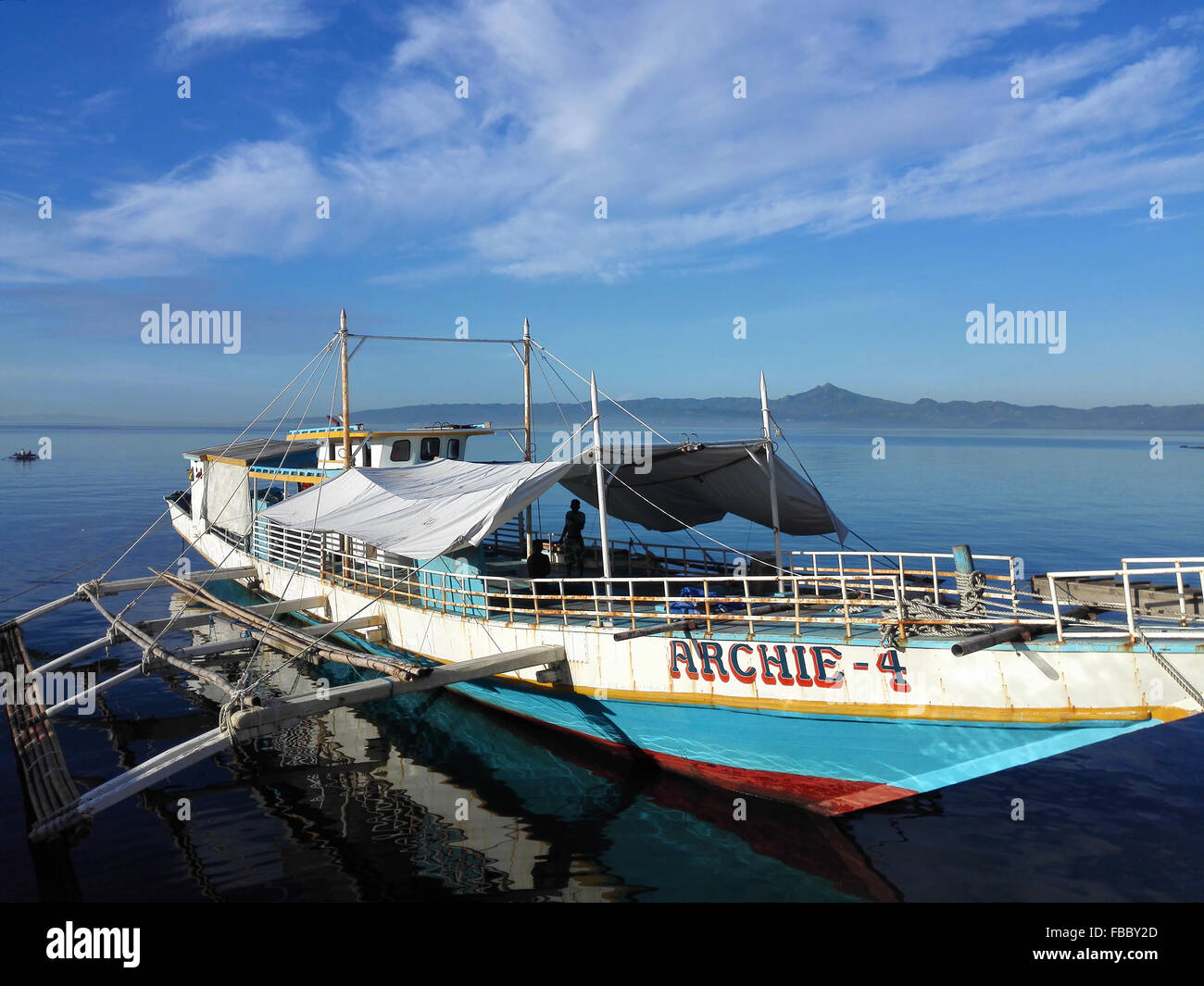 Philippines Leyte Ormoc city Boat moored at the wharf Adrian Baker ...
