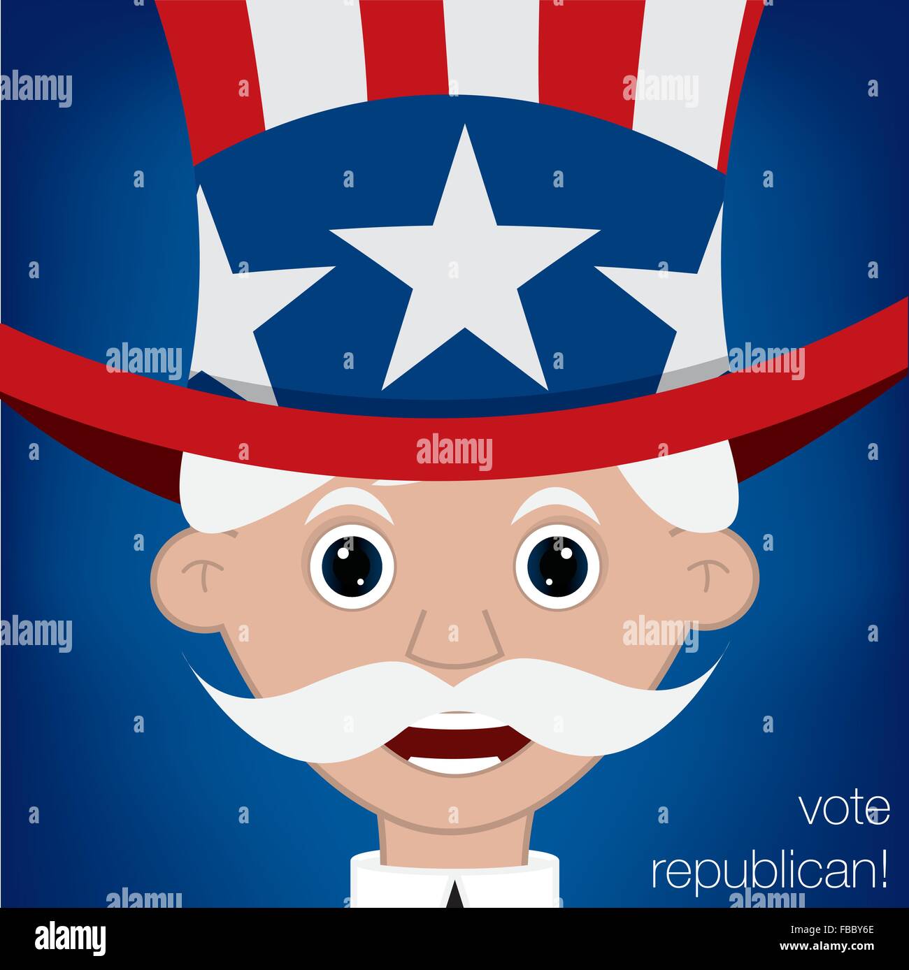 Cute cartoon Uncle Sam U.S. election card in vector format Stock Vector ...