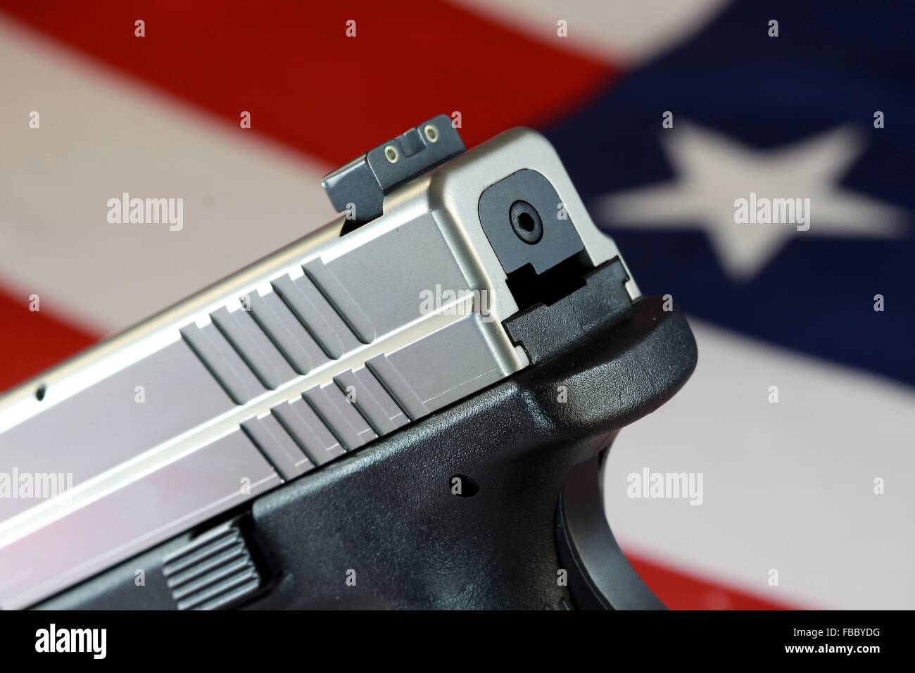 Handgun with United States flag - The Right to Bear Arms Stock Photo ...