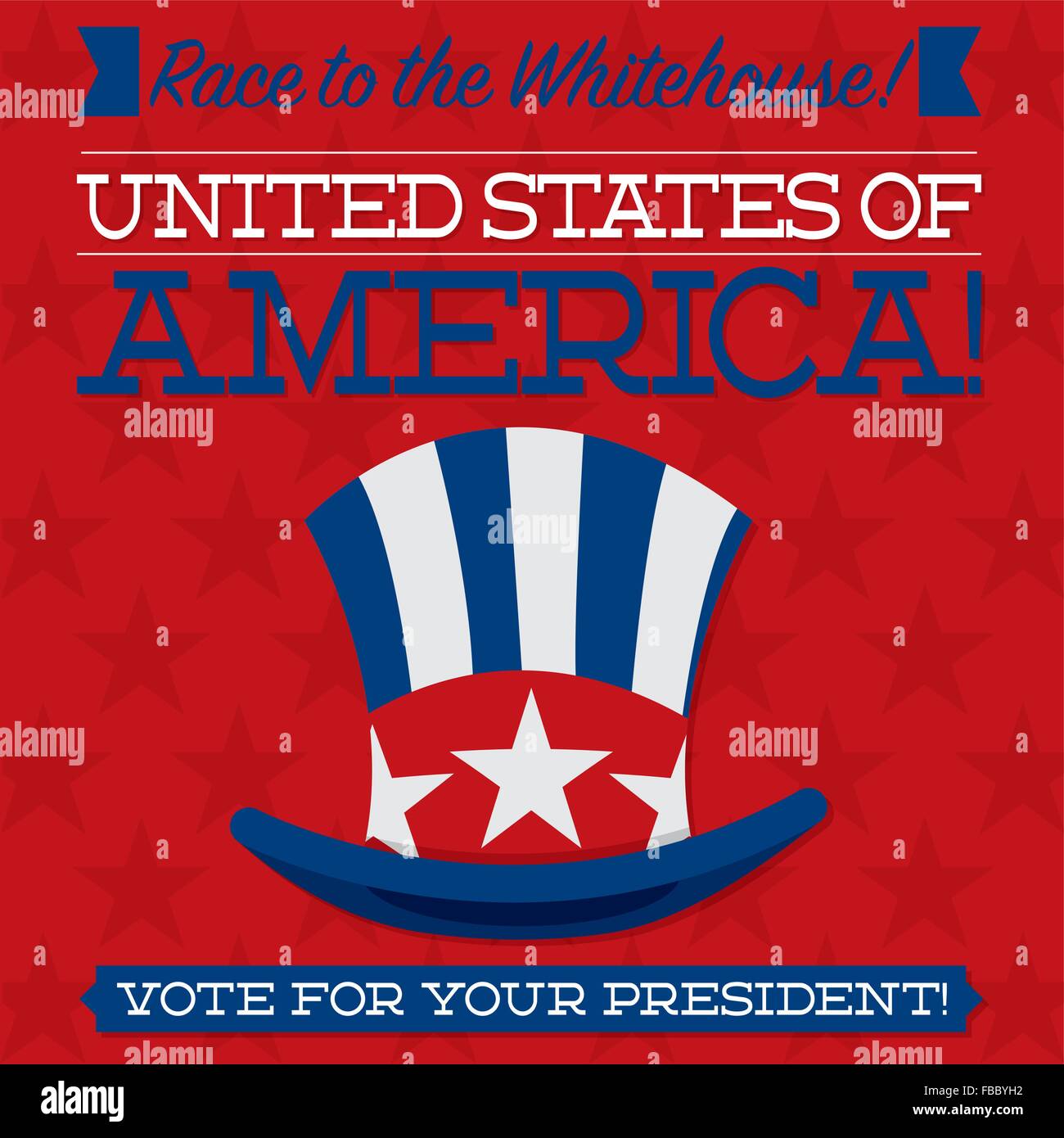 Retro style American election typographic card in vector format Stock ...