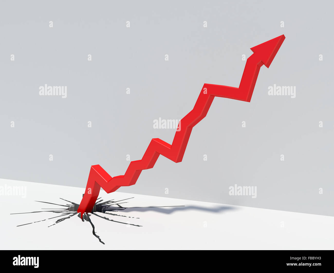 Red arrow pointing up Stock Photo - Alamy