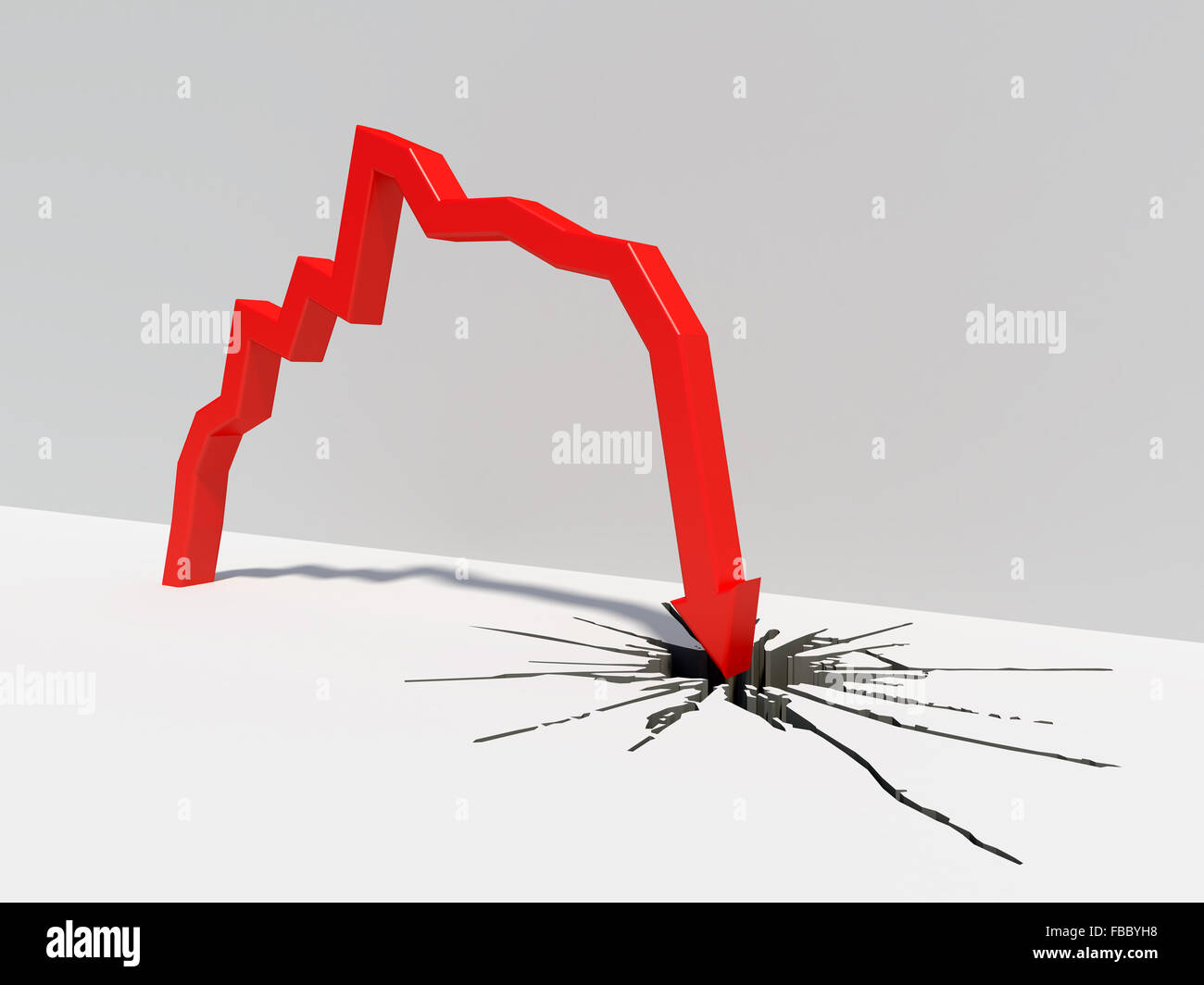 Red arrow pointing down Stock Photo - Alamy