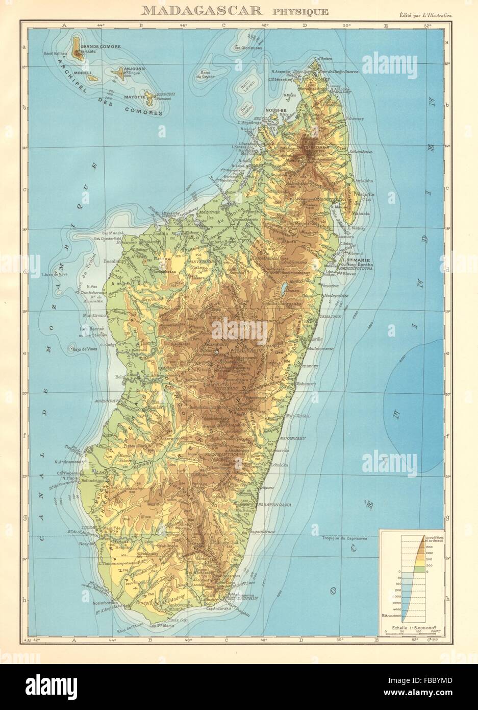 COLONIAL MADAGASCAR. Physique physical. Comoros & Mayotte, 1938 vintage ...