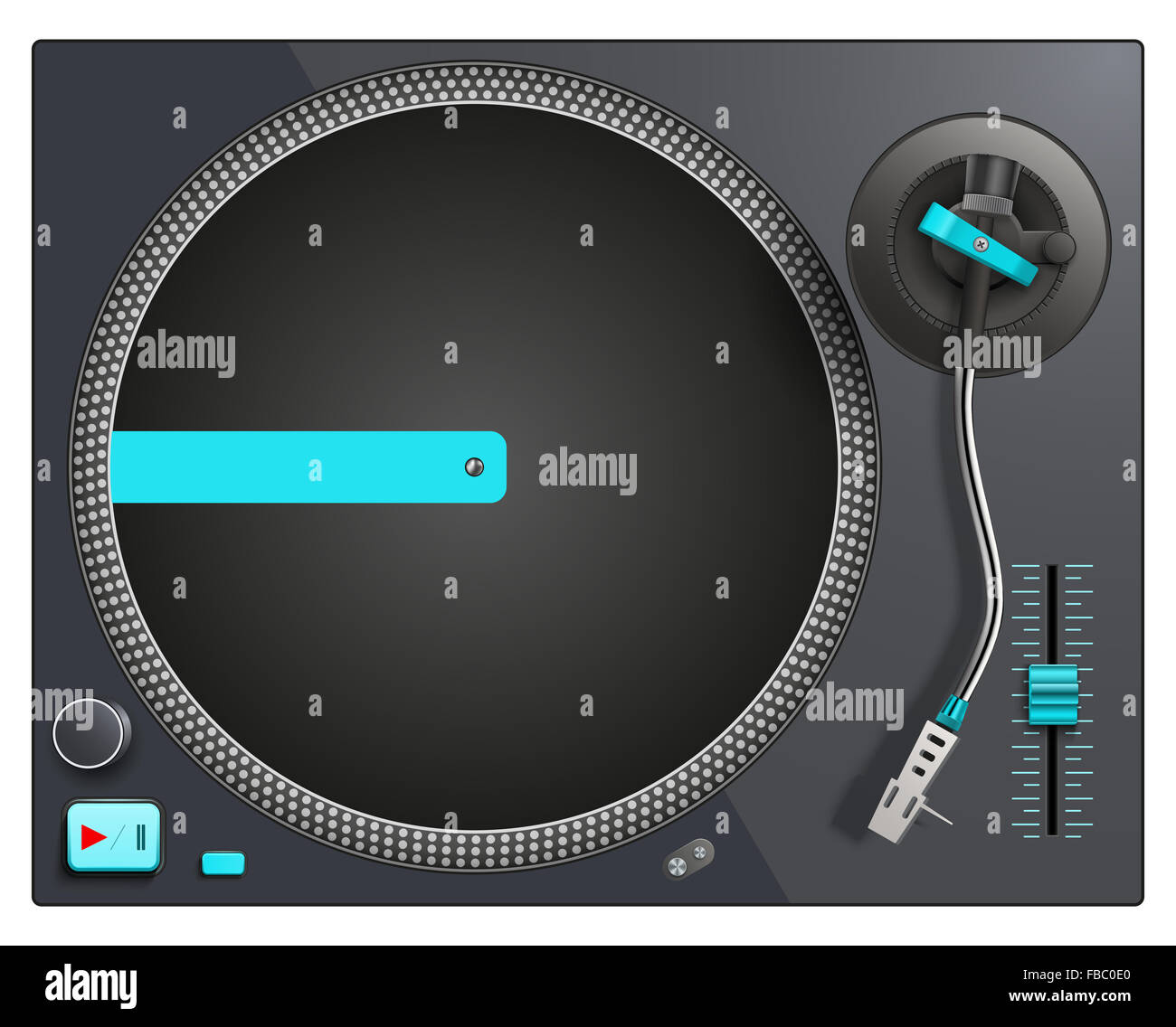 illustration of modern black and blue turntable Stock Photo - Alamy