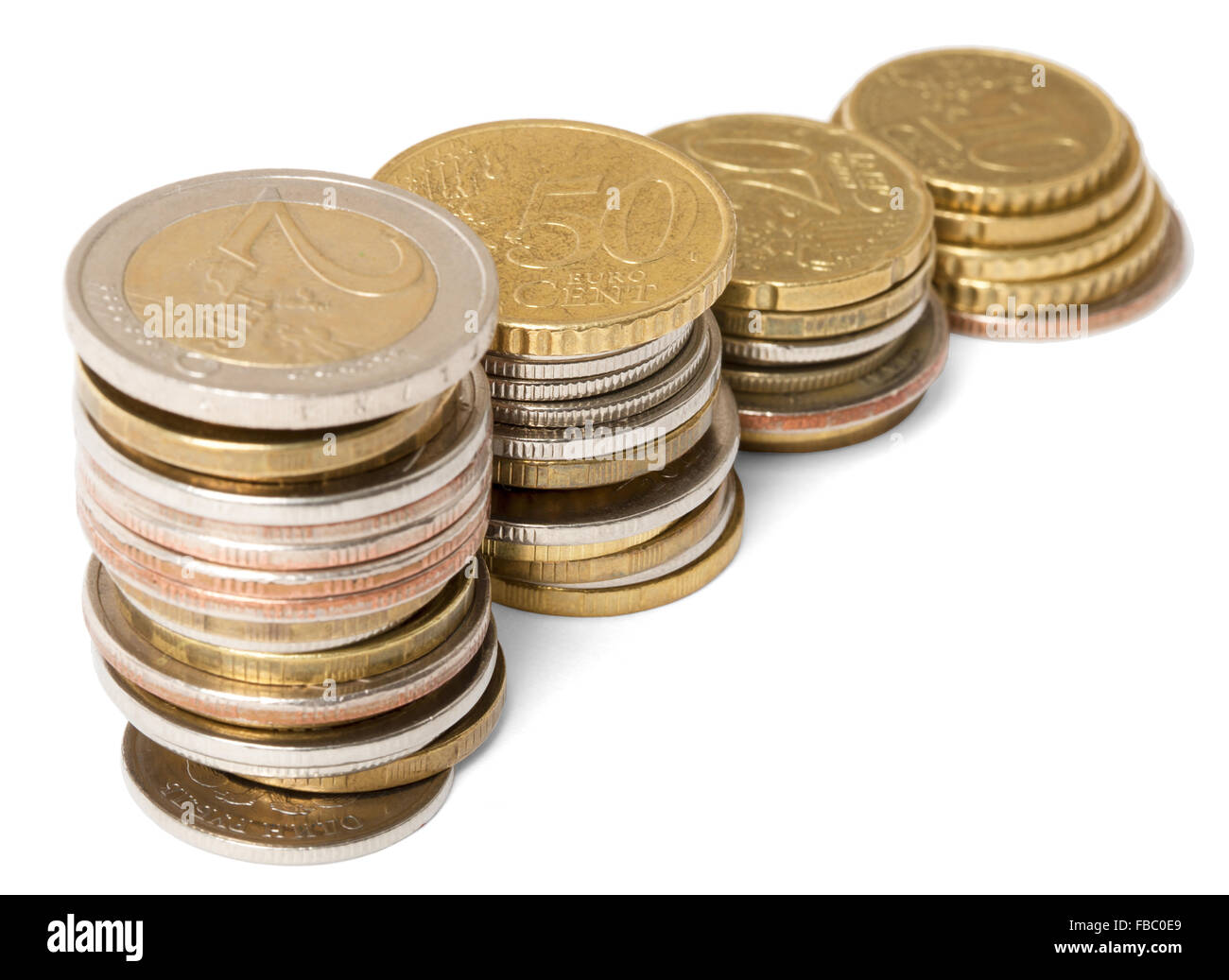 Piles of coins Stock Photo - Alamy