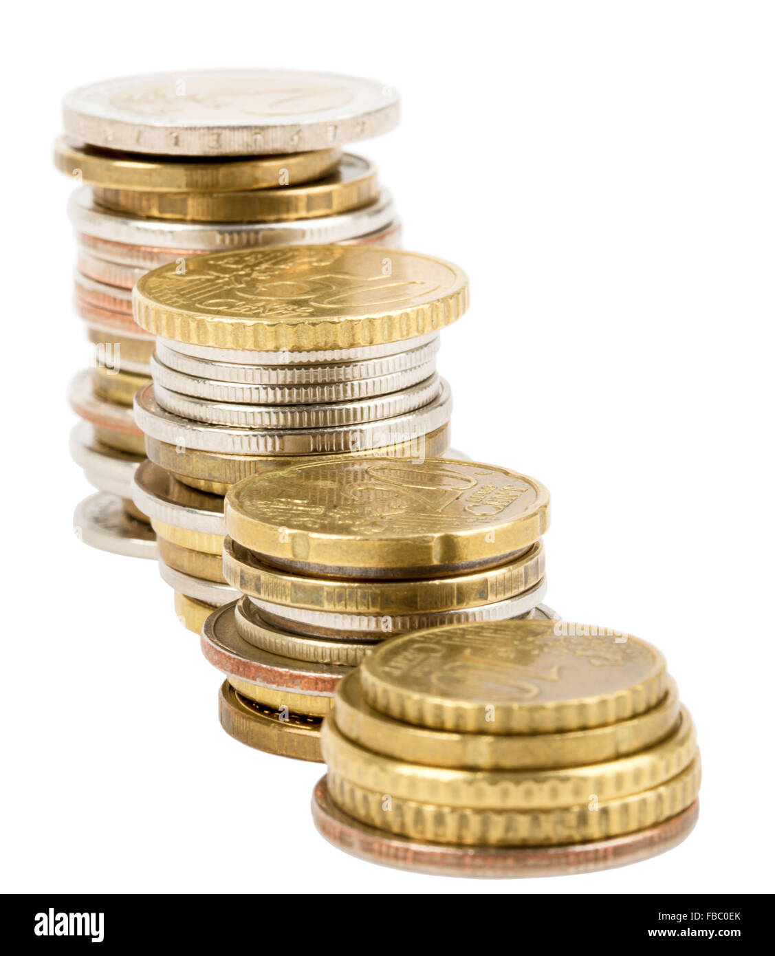 Piles of coins Stock Photo - Alamy