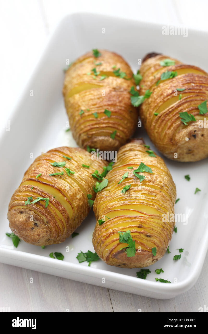 hasselback potatoes, swedish food Stock Photo - Alamy