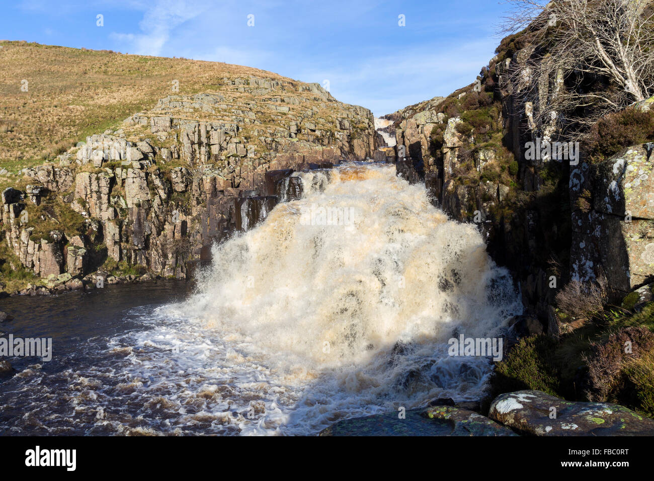The River Tees at Cauldron Snout Lower Falls, Upper Teesdale County ...