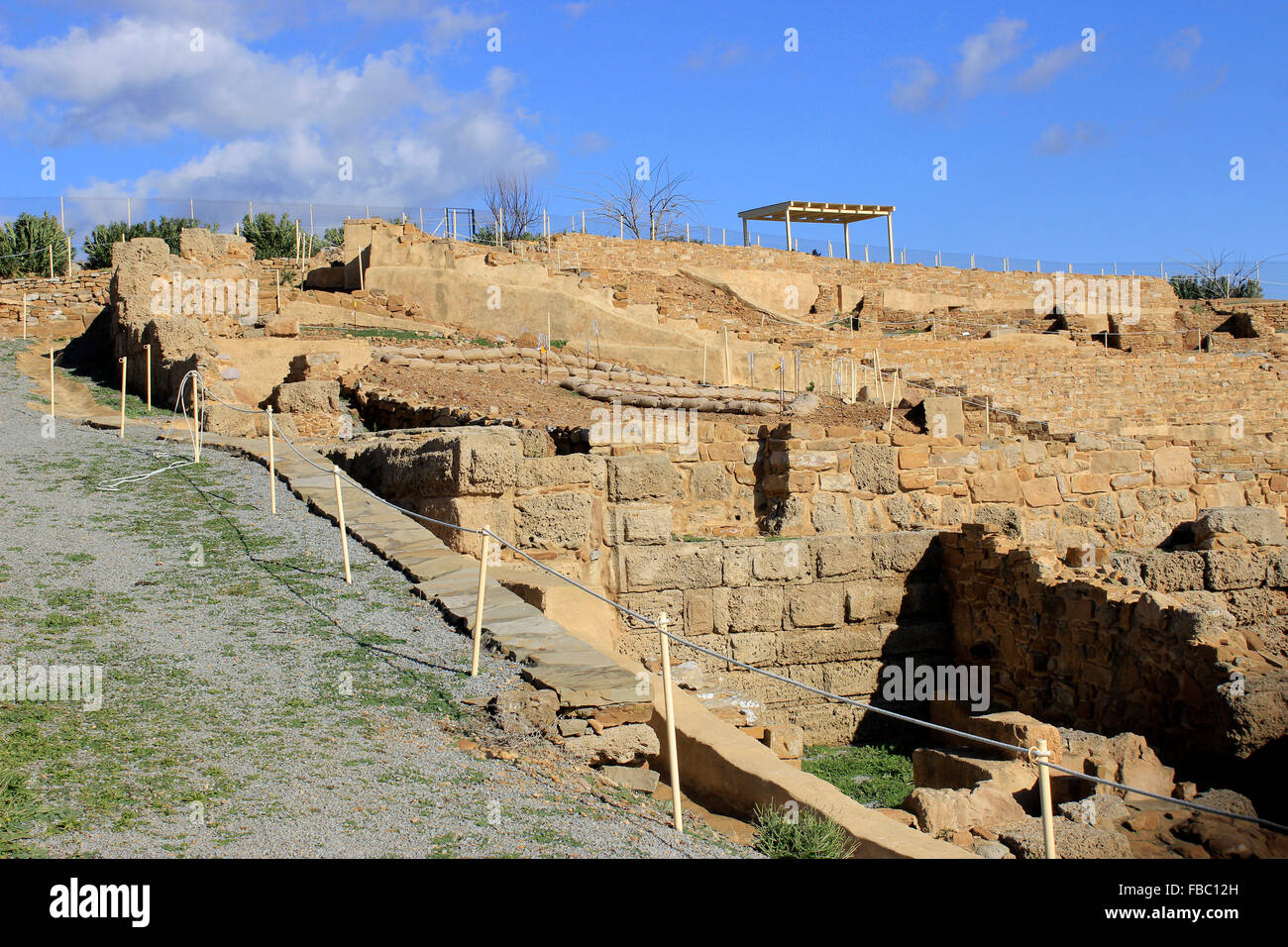 Ancient Ifestia amphitheater and other architectural elements. Lemnos ...