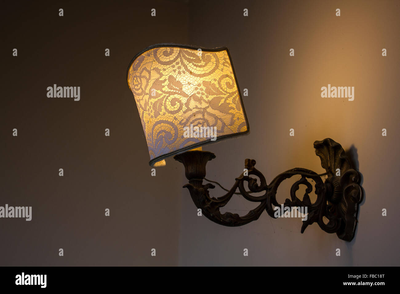 wall lamp - low light Stock Photo - Alamy