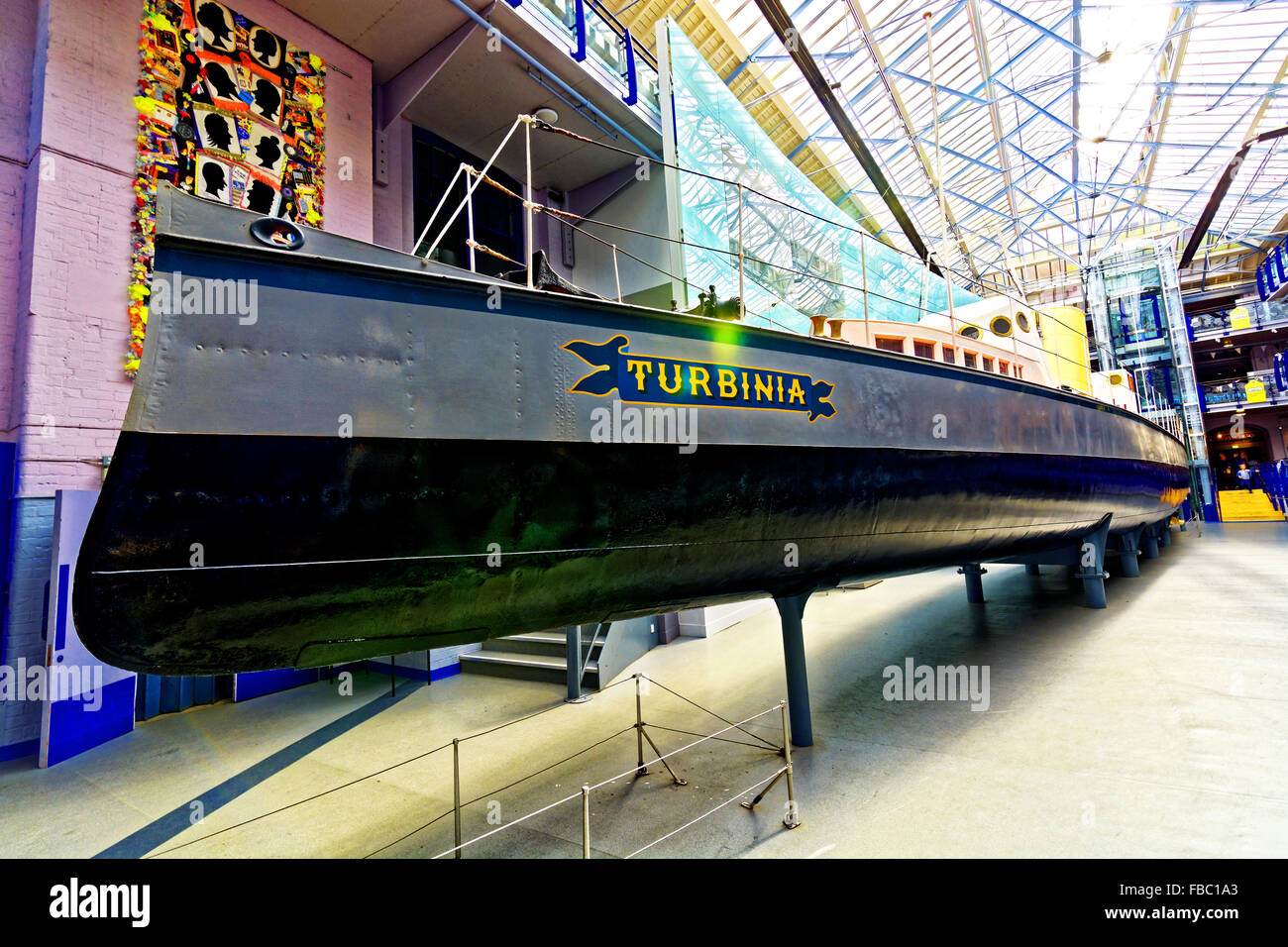 Turbinia steam turbine ship at Newcastle Discovery Museum Stock Photo ...
