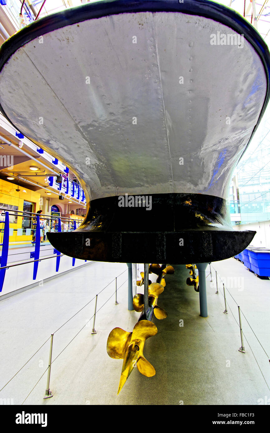 Turbinia steam turbine ship at Newcastle Discovery Museum stern view ...