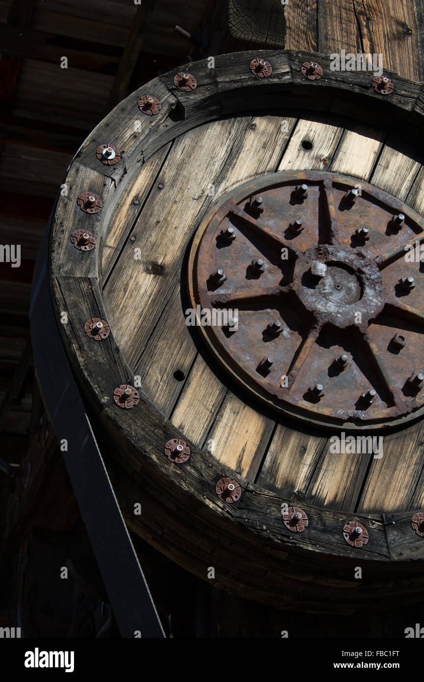 large mining wheel and drive belt Stock Photo - Alamy