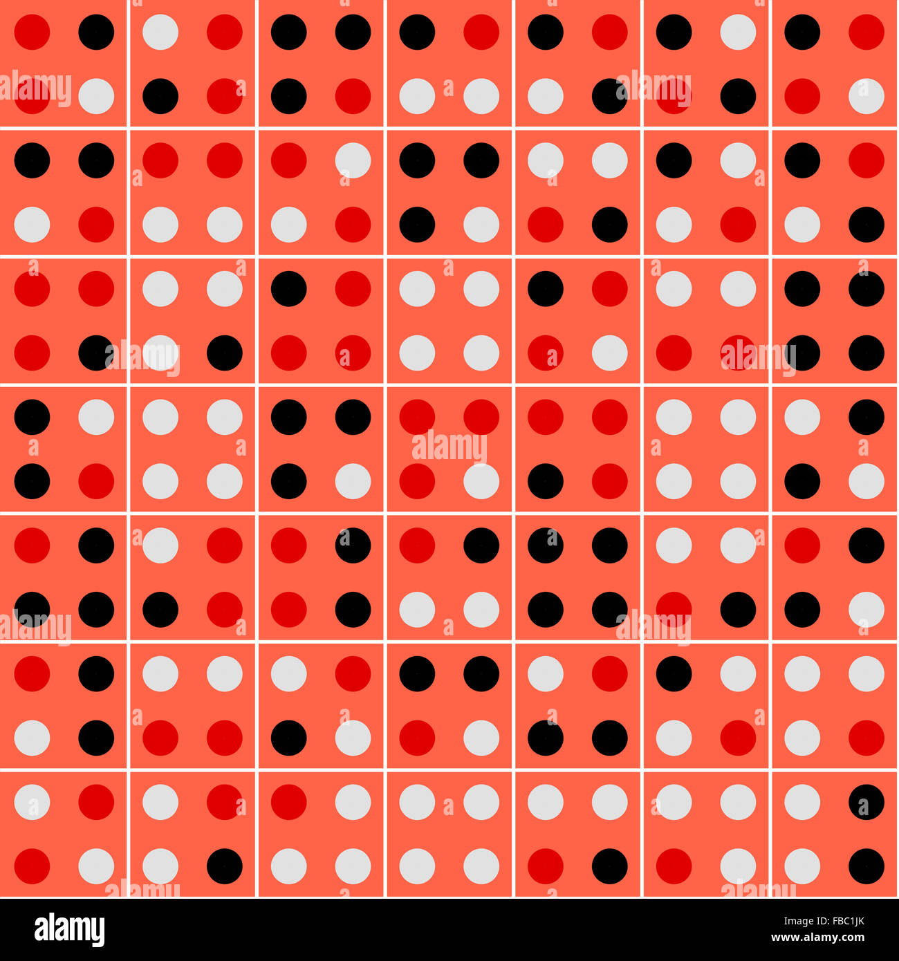 Pattern with grid and dots that resemble dominoes tiles. Algorithmic ...