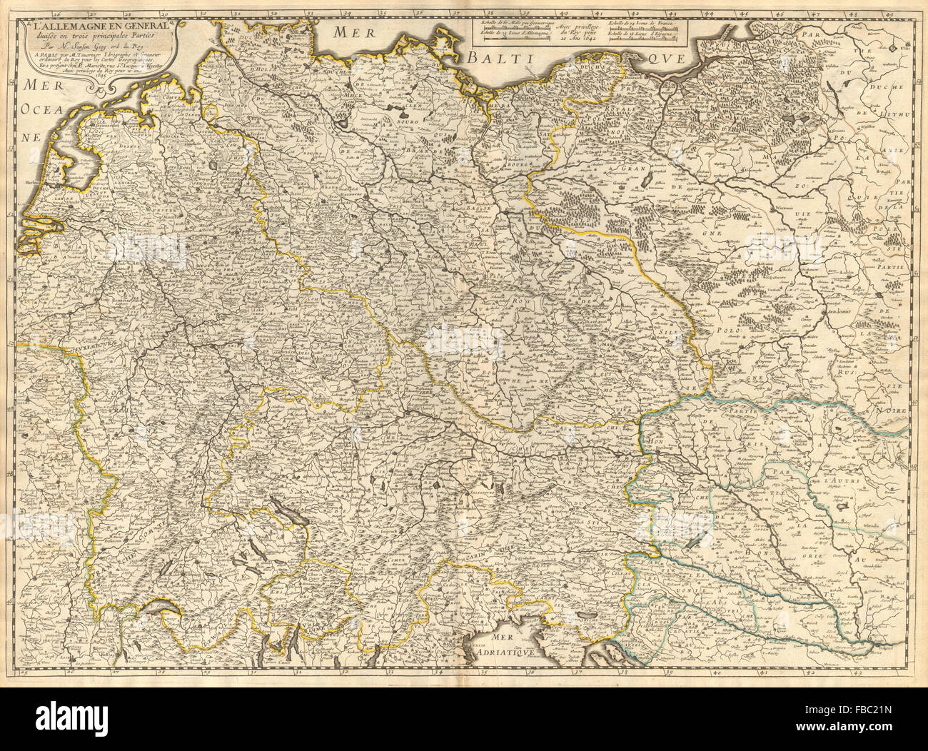 'L'Allemagne en General divisée en trois principales parties'. N SANSON ...