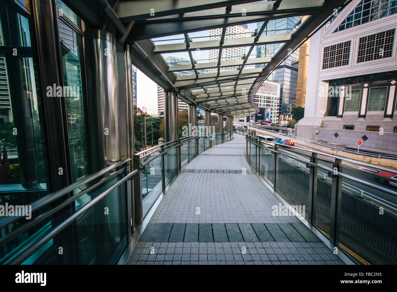 Elevated walkway at Central, in Hong Kong, Hong Kong Stock Photo - Alamy