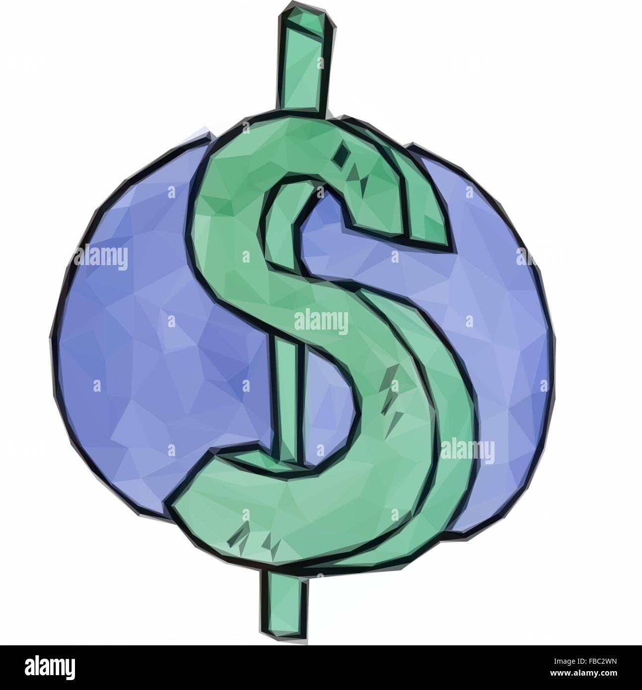 Low poly design Dollar green triangular Stock Vector Image & Art - Alamy