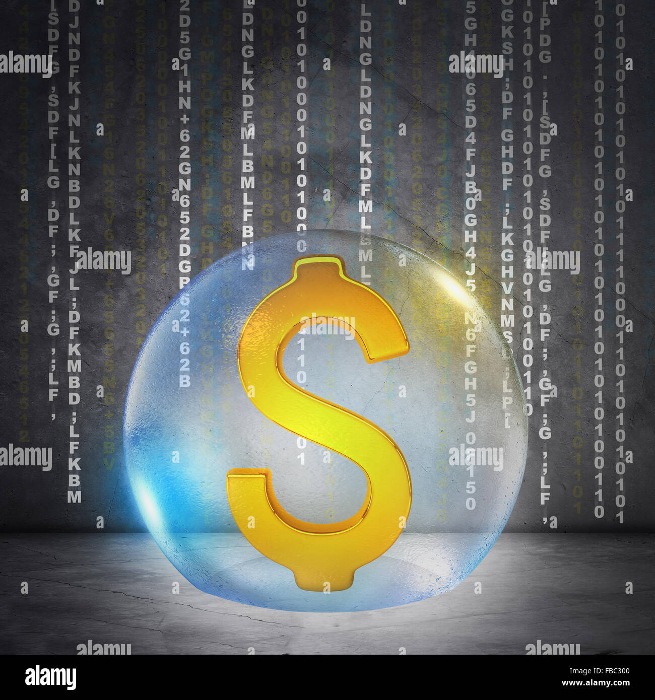 Golden dollar sign in bubble Stock Photo - Alamy