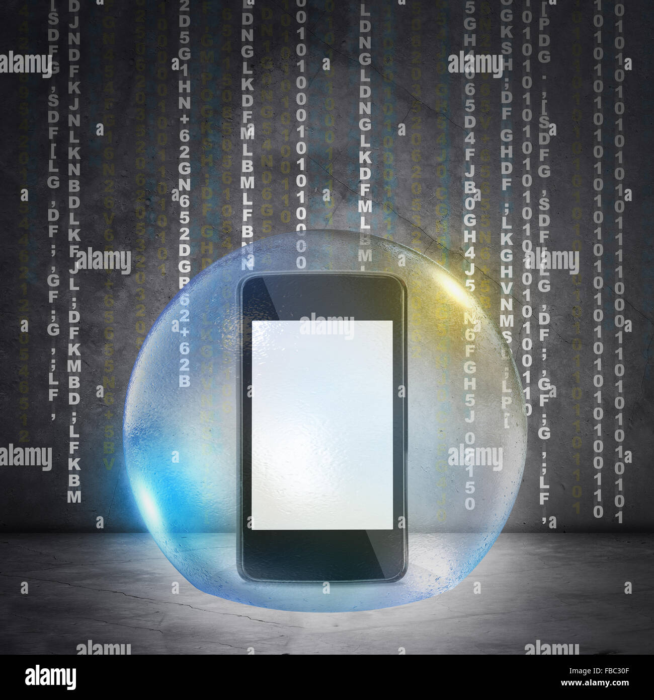 Smartphone with blank screen in bubble Stock Photo - Alamy