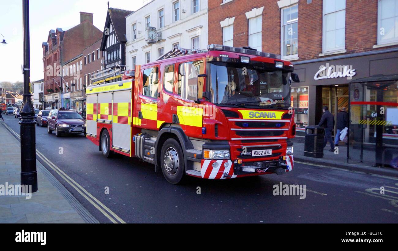 Wilshire fire Scania Fire Engine Stock Photo - Alamy