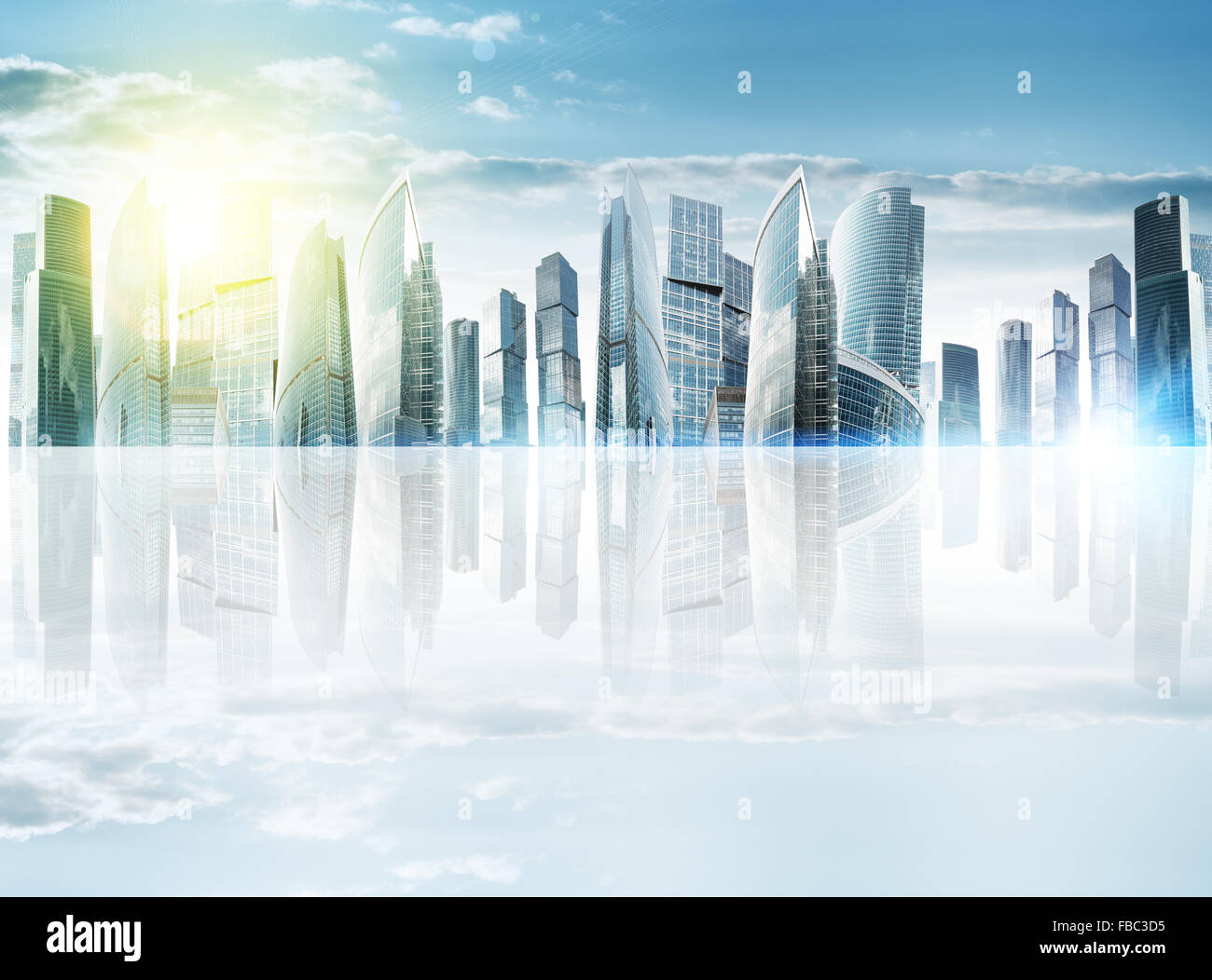 City with reflection Stock Photo - Alamy