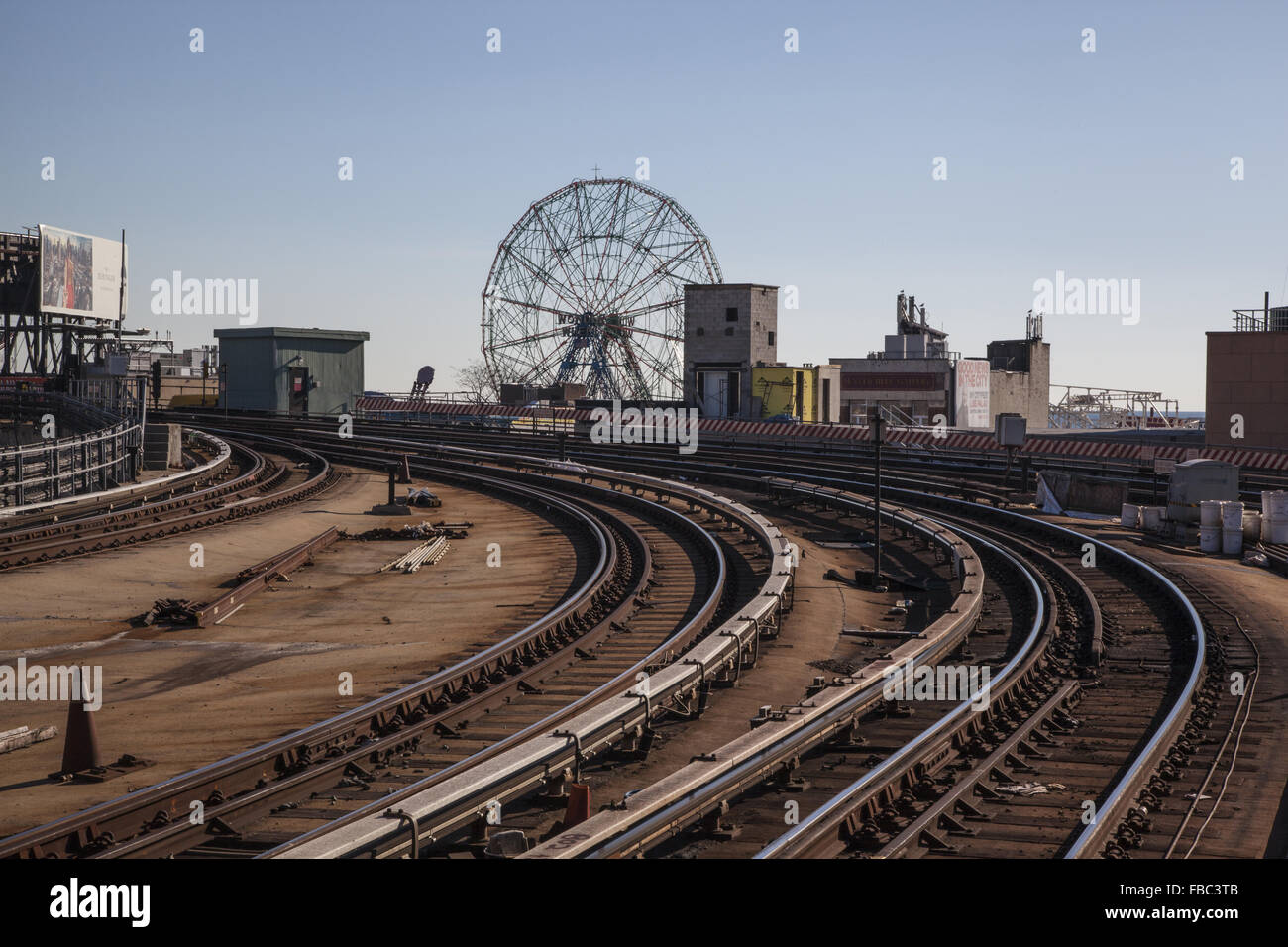 Elevated subway tracks leaving the Stillwell Avenue Coney Island ...