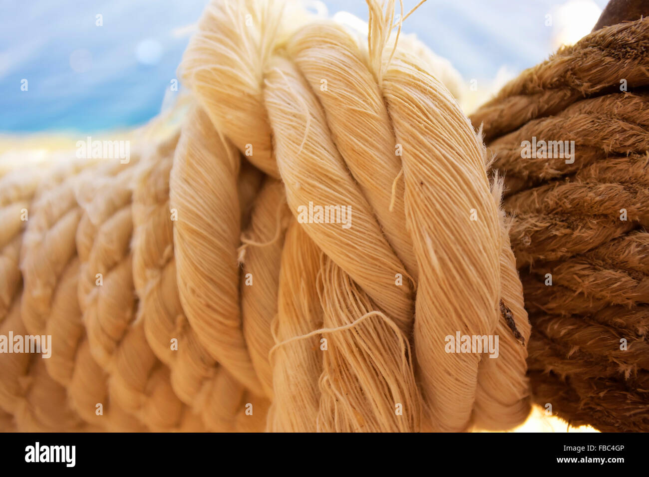Old rope knot close up Stock Photo - Alamy