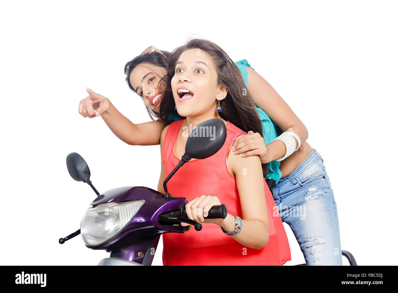 Girl riding scooty hi-res stock photography and images - Alamy