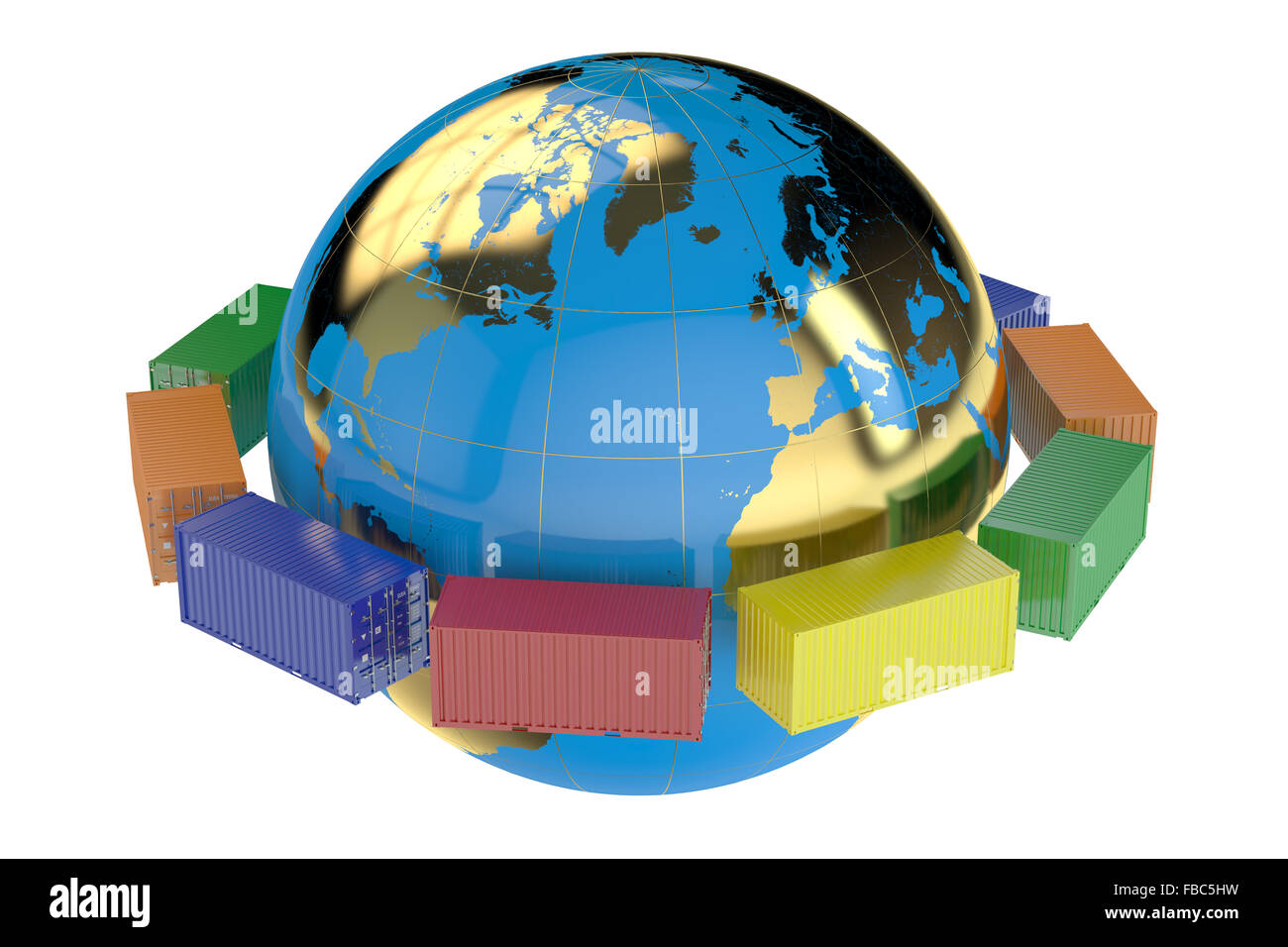 Global cargo shipping concept isolated on white background Stock Photo ...