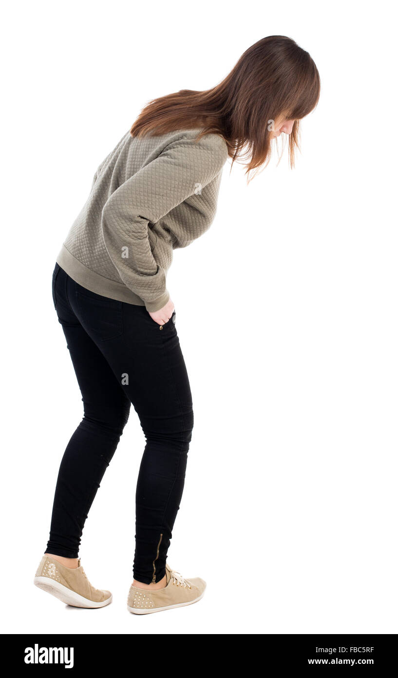 Woman Standing Looking Down