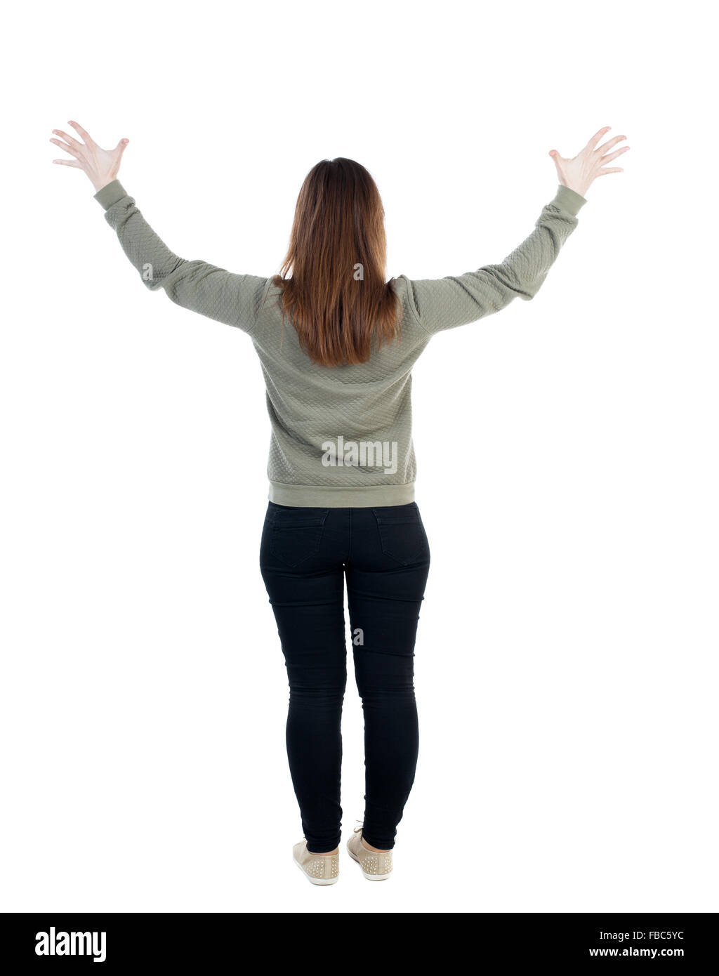 Woman Standing Up Back