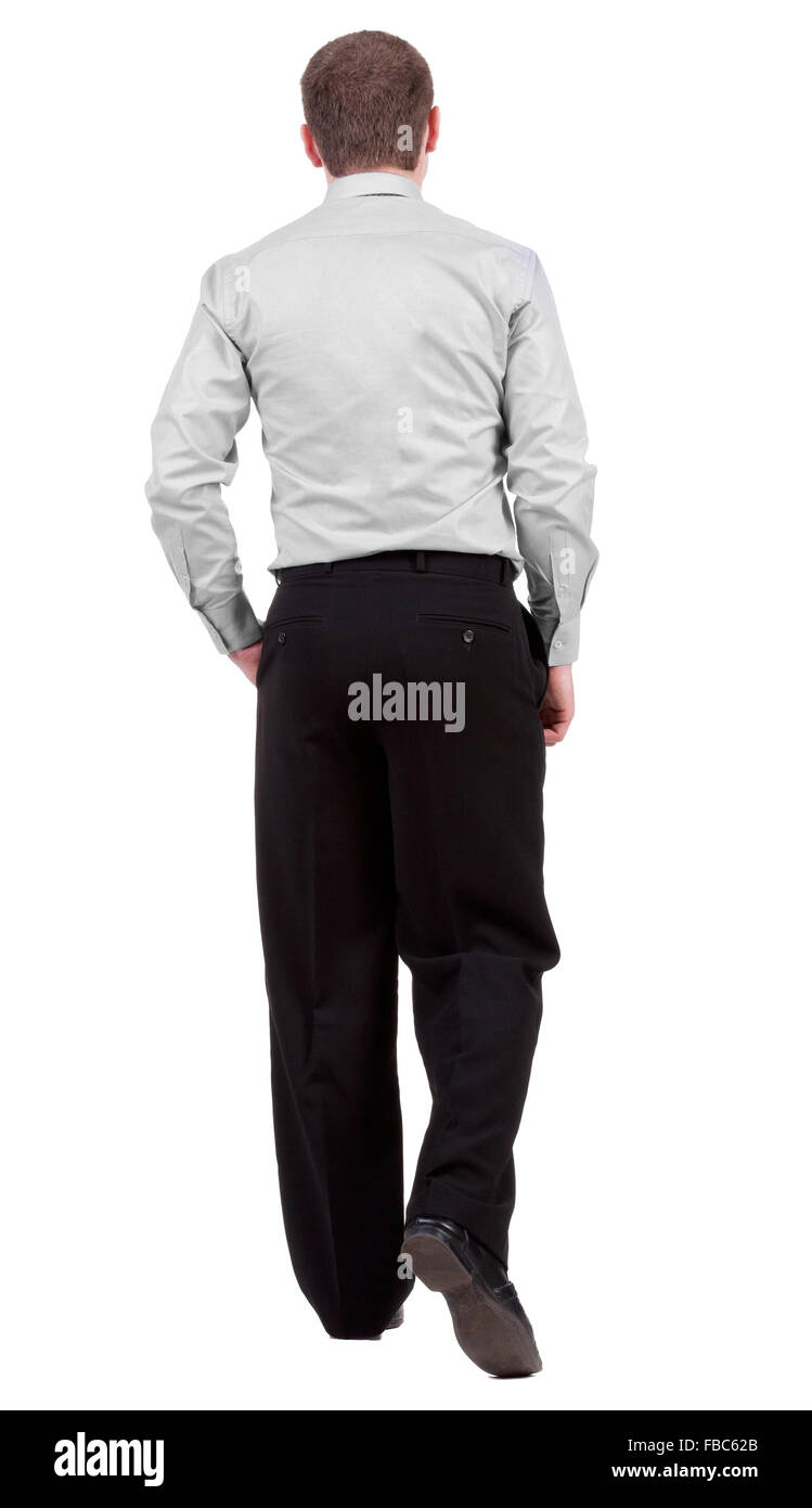 back view of walking business man. going businessman. Isolated over ...