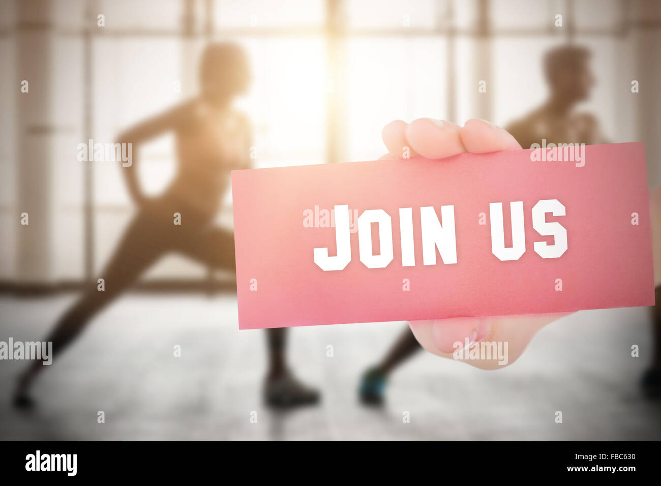 Join us against people background Stock Photo - Alamy
