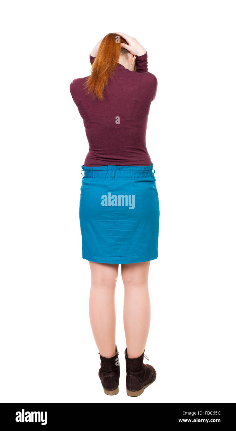 Back view shocked woman upset hi-res stock photography and images - Alamy